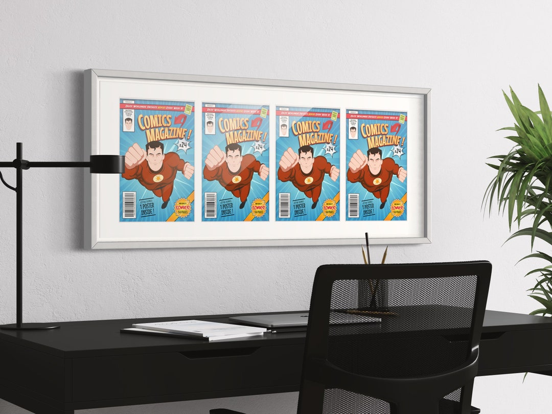 Comic Book Frame White Mat 4 Openings to Display 4 Comics - Etsy