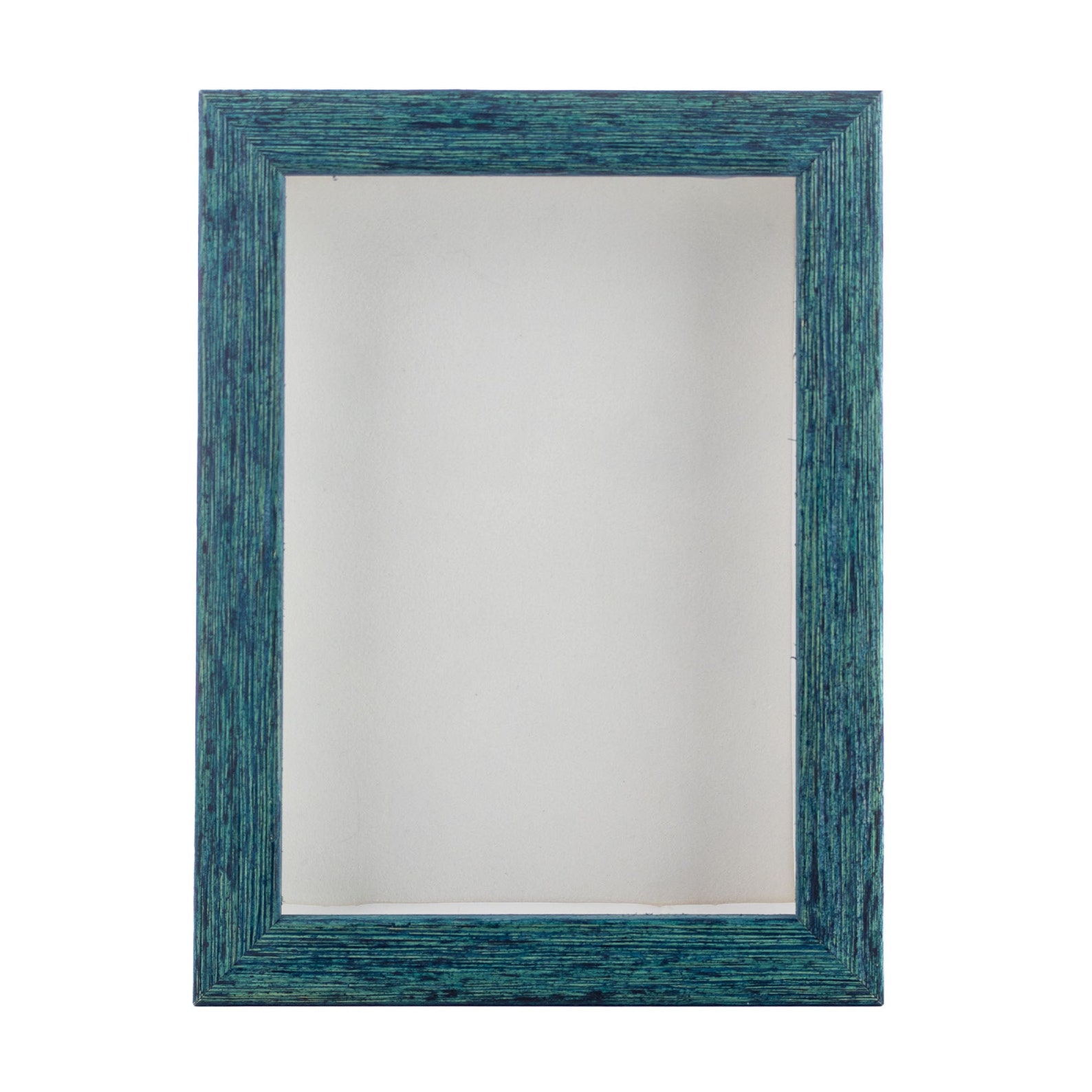 Distressed Blue Shadow Box Frame With White Acid-free Suede Backing ...