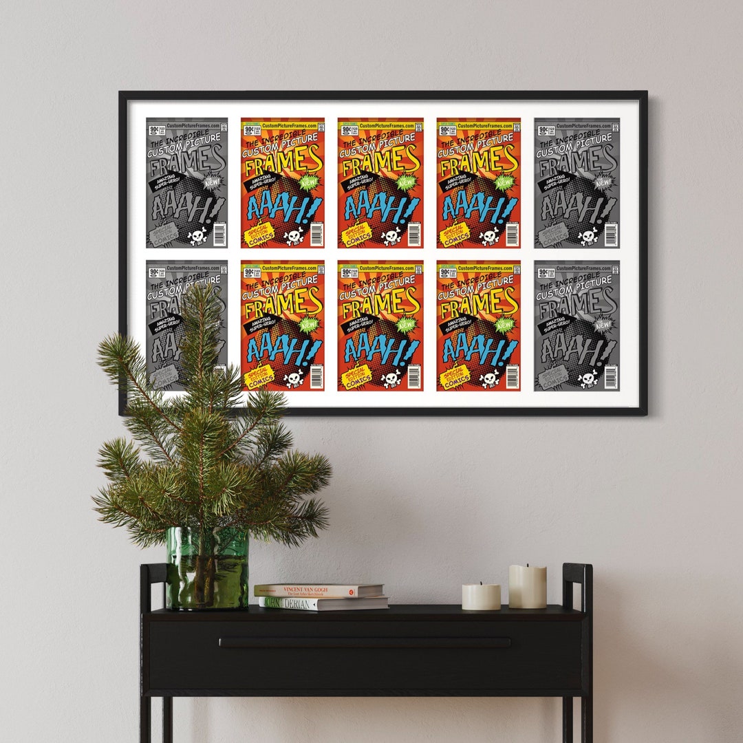 Comic Book Frame White Mat - 10 Openings to Display 10 Comic Books in ...
