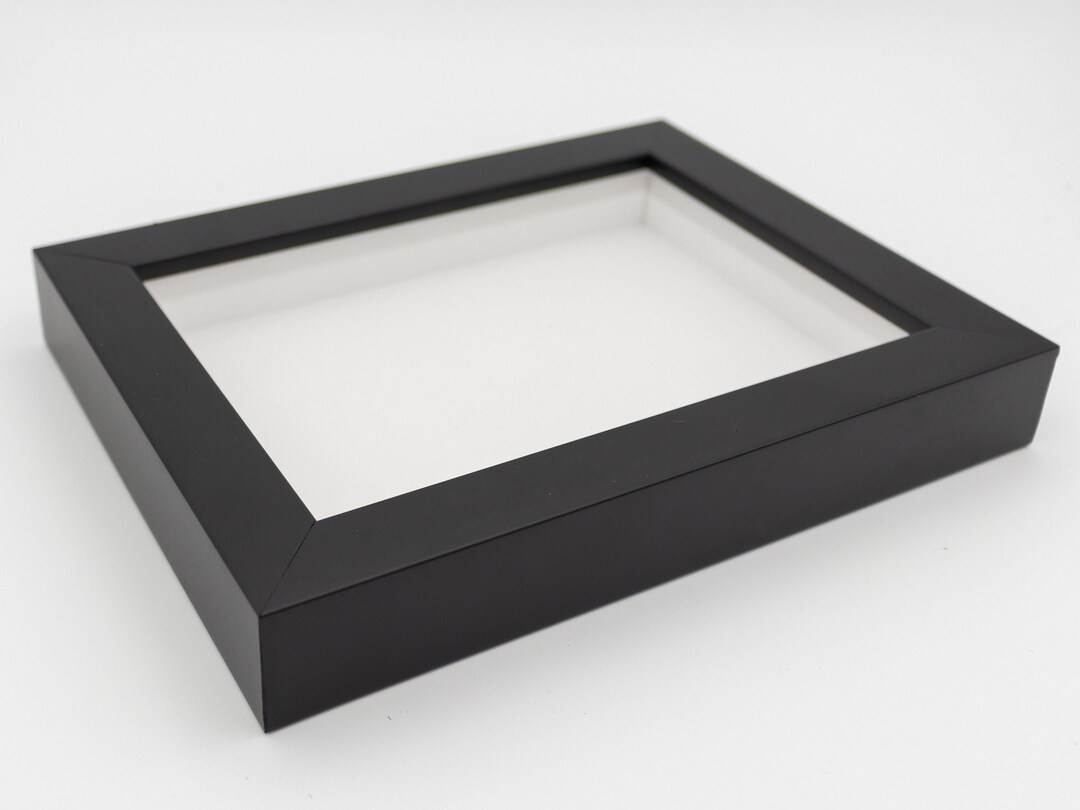 Shadow Box Black Frame 1 Deep Solid Wood White Backing, Hanging ...
