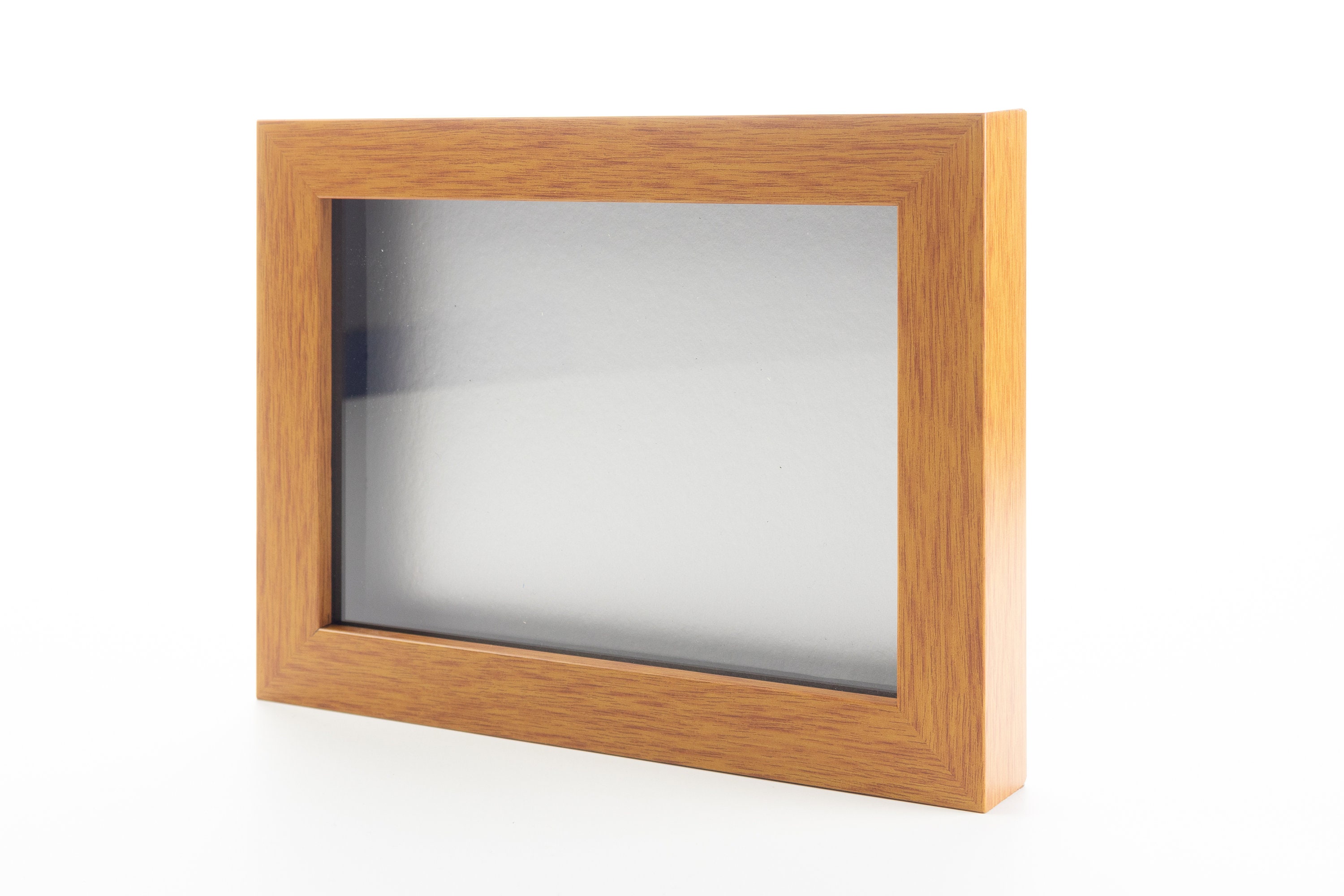 Honey Pecan Shadowbox Gallery Wood Frame With Silver Backing - Etsy