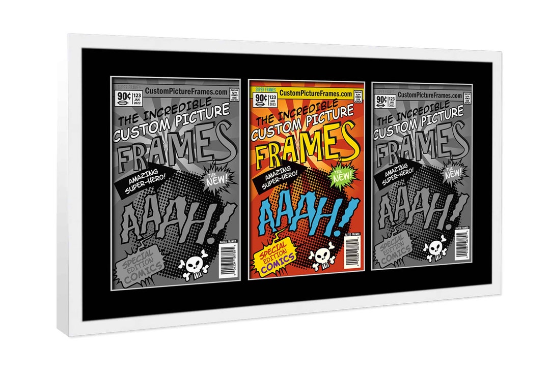 Comic Book Frame With Black Mat 3 Openings to Display Comic - Etsy