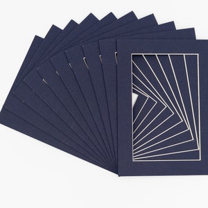 Navy Blue Picture Frame Mat With White Core - Available in Multiple ...