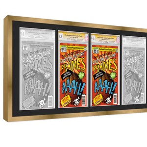 Comic Book Frame With Mat - 4 Openings to Display 4 CGC, CBCS or PGX ...