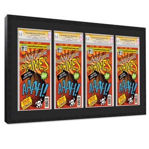 Comic Book Frame With Mat - 4 Openings to Display 4 CGC, CBCS or PGX ...