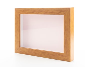 Shadowbox Gallery Wood Frame Honey Pecan White Backing 4x6 - Etsy