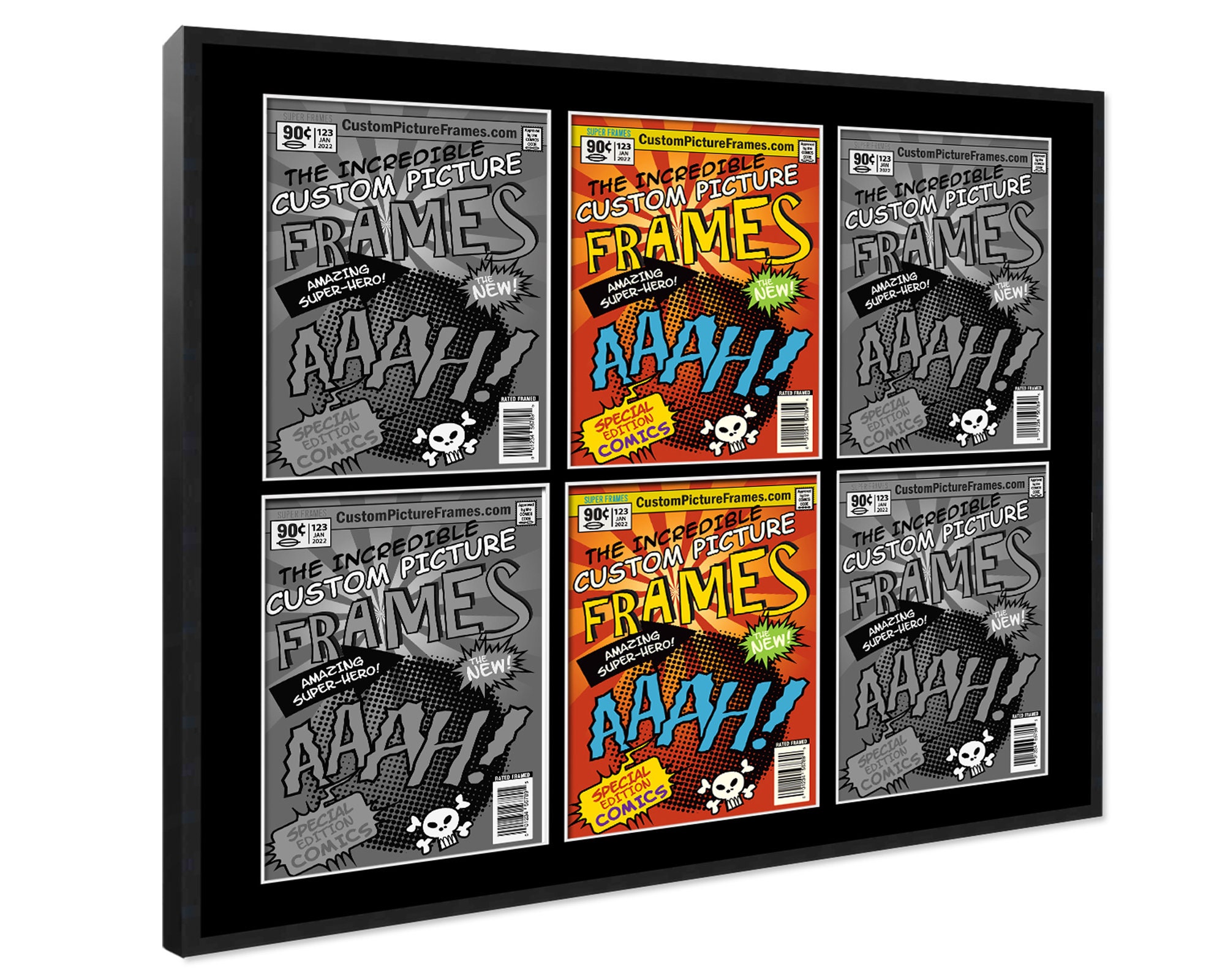 Comic Book Frame Black Mat 6 Openings to Display 6 Comic - Etsy