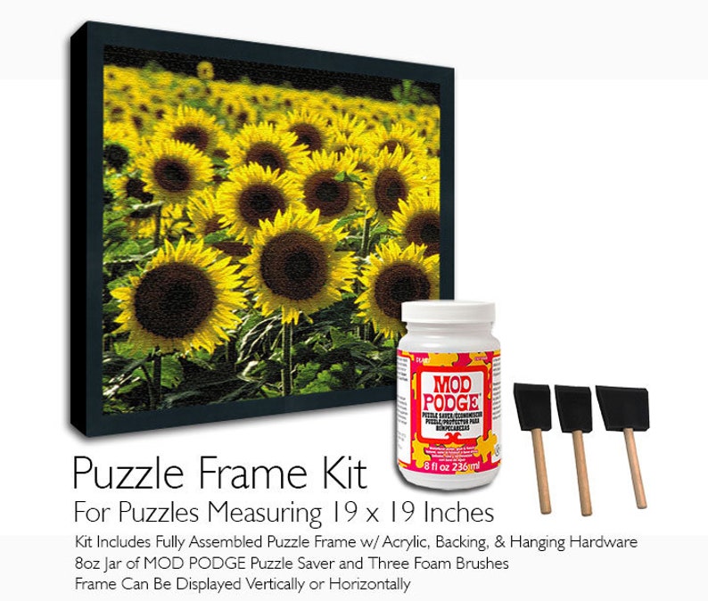 Black Wood Jigsaw Puzzle Frame Kit - Various Sizes With Mod Podge ...