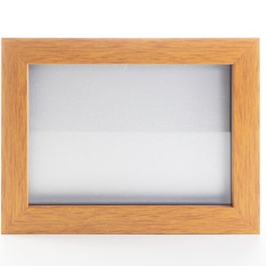 Honey Pecan Shadowbox Gallery Wood Frame With Silver Backing, Various ...