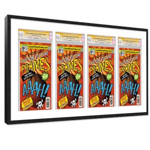 Comic Book Frame With Mat 4 Openings to Display 4 CGC CBCS | Etsy