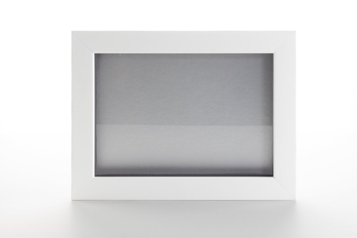 White Shadowbox Gallery Wood Frame With Silver Backing - Etsy