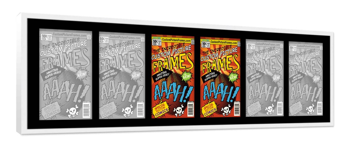 Comic Book Frame Black Mat 6 Openings to Display 6 Comic - Etsy