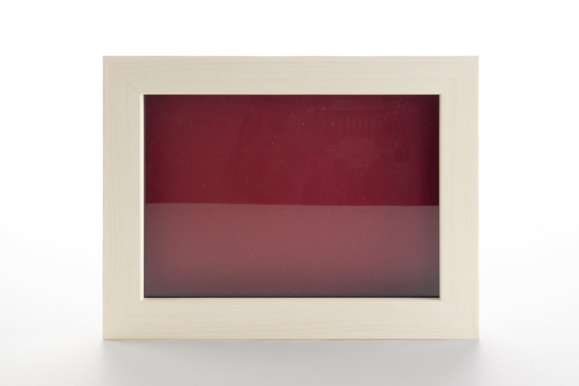 White Wash Shadowbox Gallery Wood Frame With Red Backing - Etsy