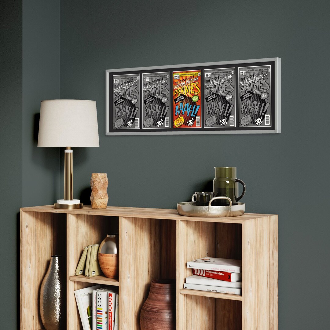 Comic Book Frame Black Mat -5 Openings to Display 5 Comic Books ...