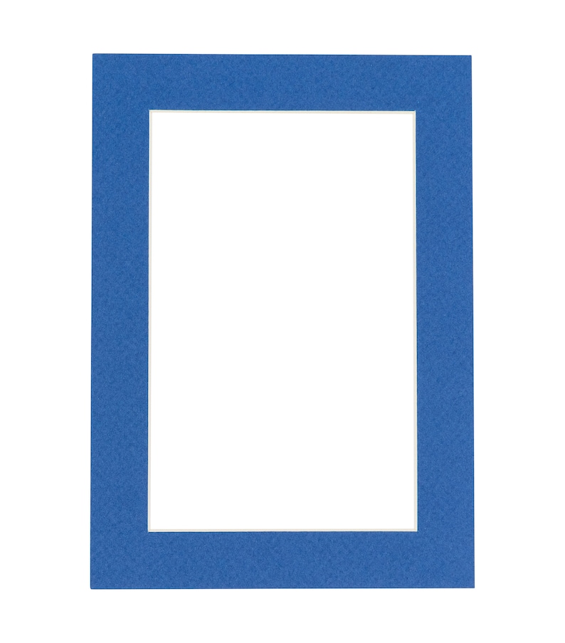 Royal Blue Picture Frame Mat Set - Mat With White Core and Clear Bag ...