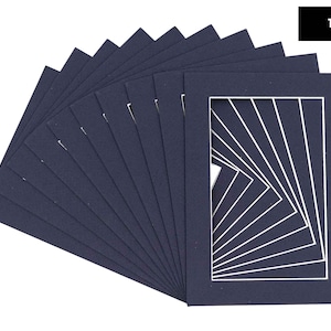 Navy Blue Picture Frame Mat Pack of 10 - White Core - Available in ...