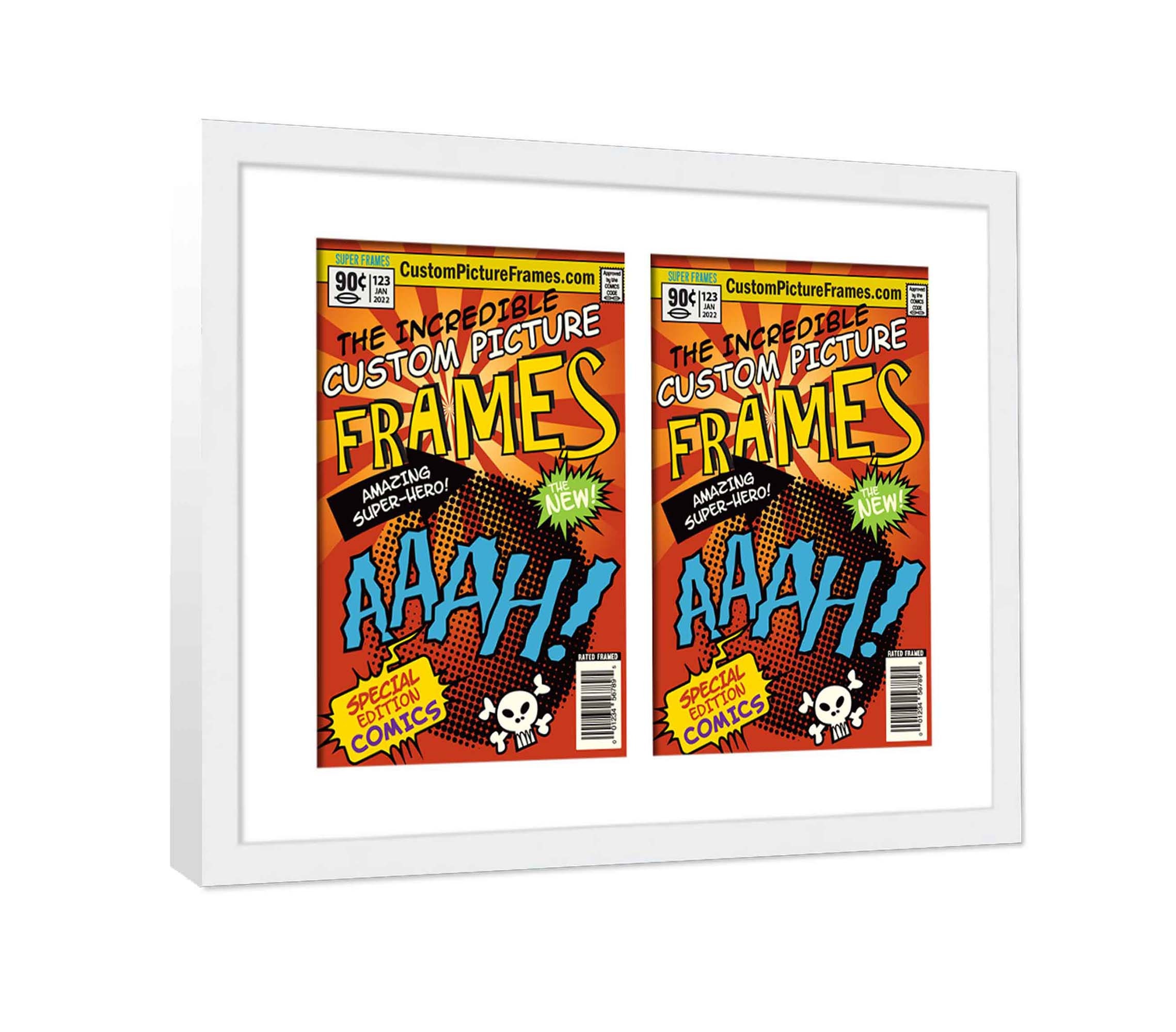 Comic Book Frame White Mat 2 Openings to Display 2 Comic - Etsy