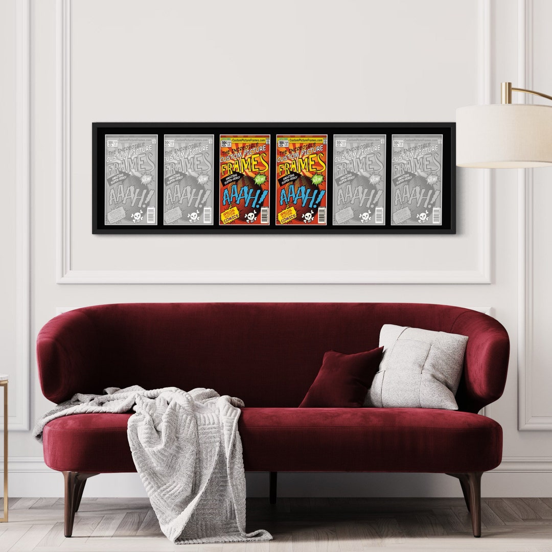 Comic Book Frame Black Mat -6 Openings to Display 6 Comic Books ...