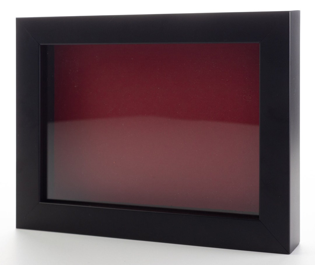 Black Shadow Box With Red Backing, Hanging Hardware, Acrylic Front ...