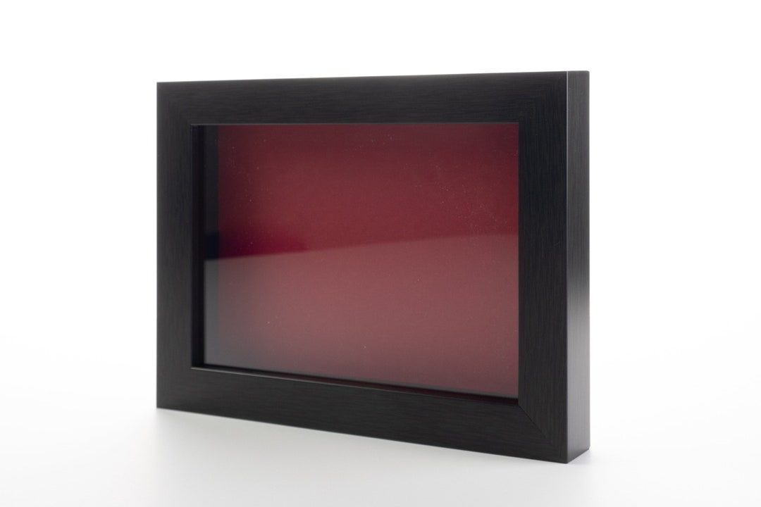 Charcoal Shadowbox Gallery Wood Frame With Red Backing, Various Sizes ...