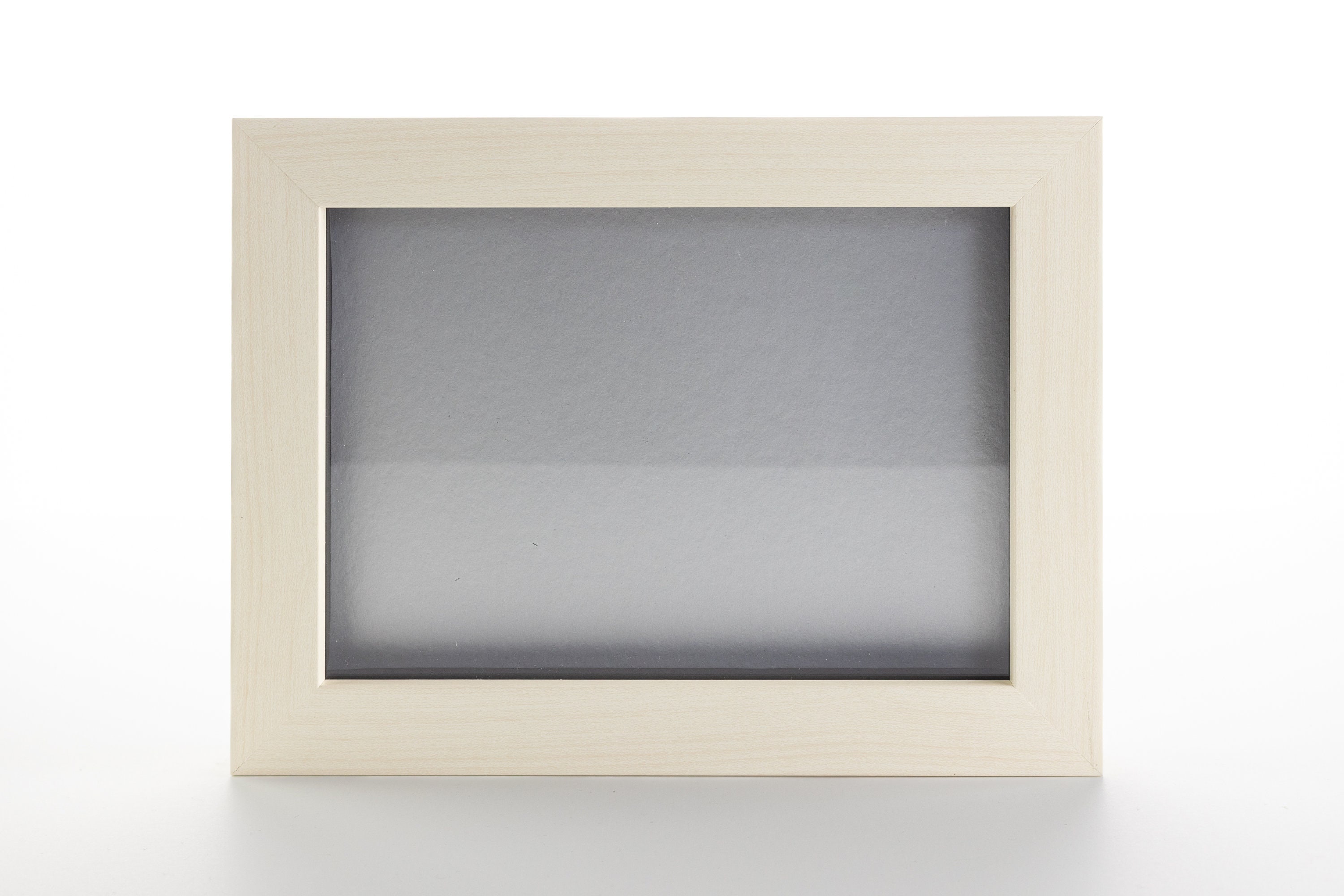 White Wash Shadowbox Gallery Wood Frame With Silver Backing - Etsy