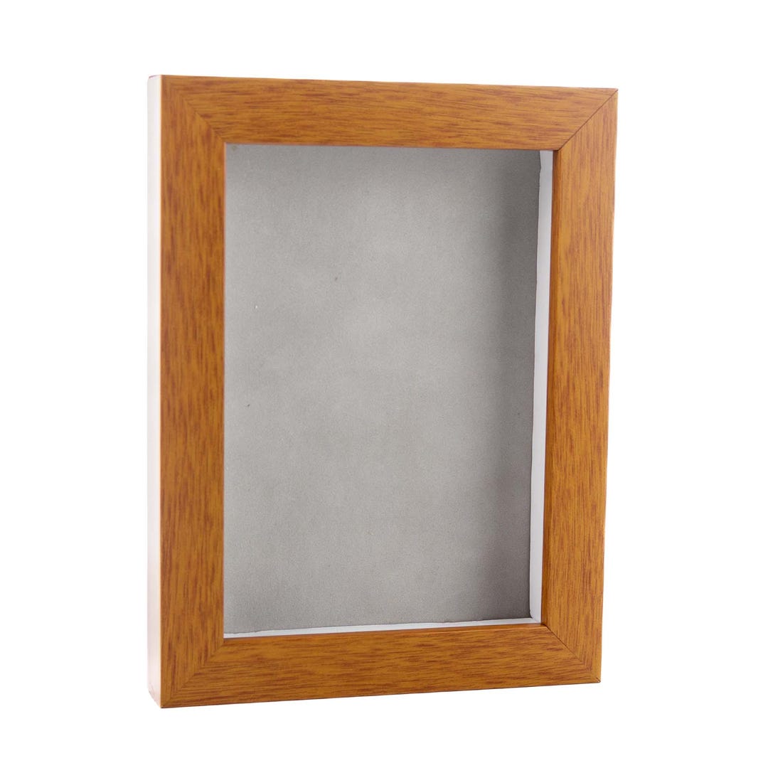 Warm Honey Brown Wood Shadow Box Frame, Acrylic Front - Light Brown ...