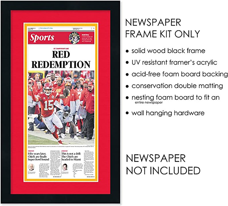 11x22 Matted Newspaper Frame for Kansas City Star With Chiefs Red ...