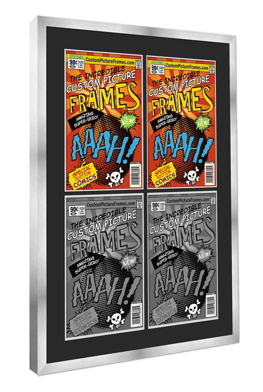 Comic Book Frame With Black Mat - 4 Openings to Display Comic Books in ...