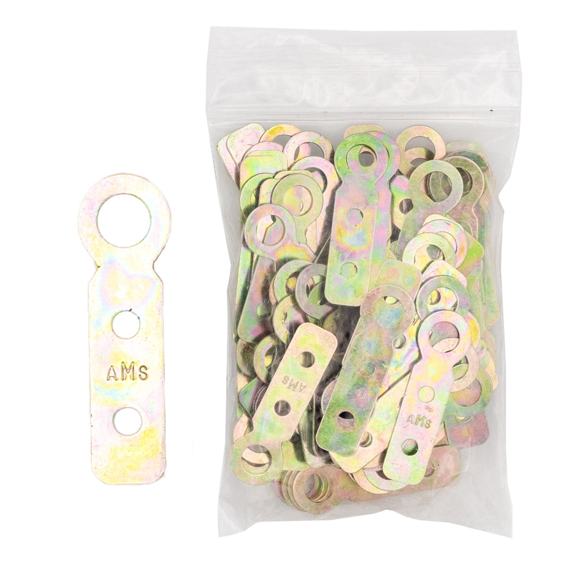 100 Brass Plate Flat Strap 2 Hole Hanger - Etsy