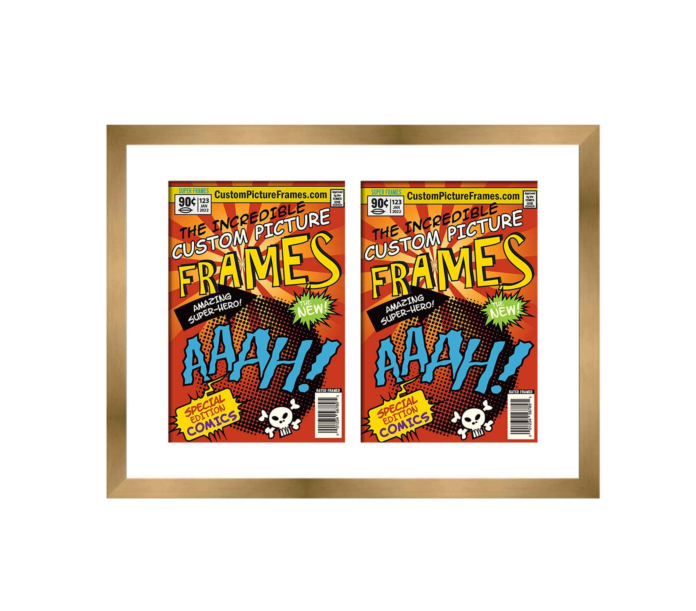 Comic Book Frame White Mat 2 Openings to Display 2 Comic - Etsy