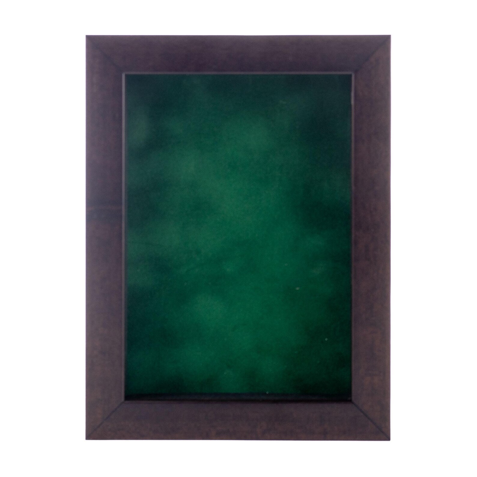 Rich Dark Brown Wood Shadow Box Frame, Acrylic Front - Forest Green ...