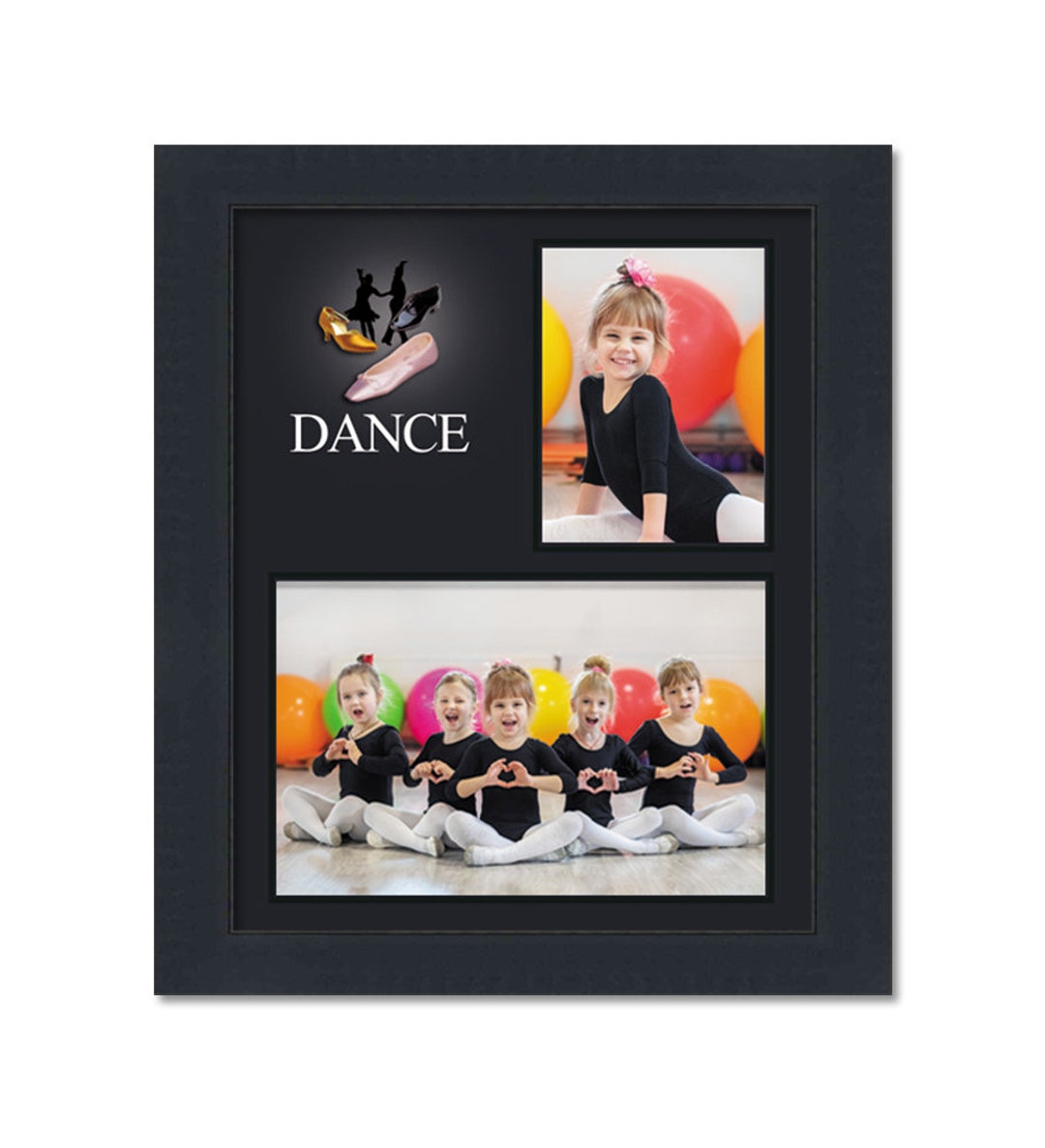 Black Wood Dynamic Dance Collage Frame - Fits 3x5 + 5x7 Photo - With UV ...