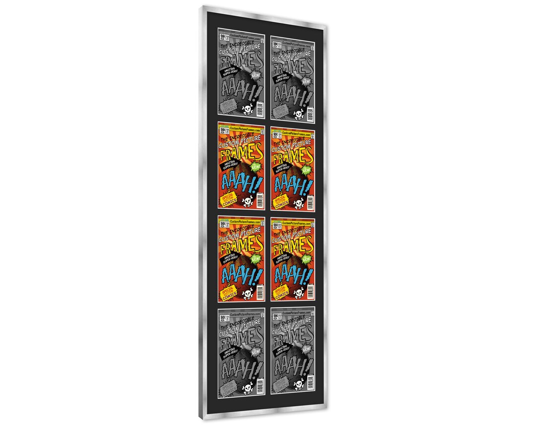 Comic Book Frame Black Mat - 8 Openings to Display 8 Comic Books in ...