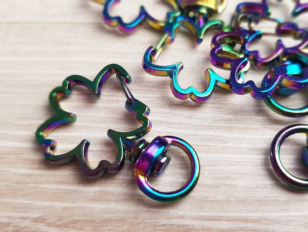 1 Piece Carabiner Flower 36 Mm Rainbow Multicolor Snap Hook Snap Hook ...
