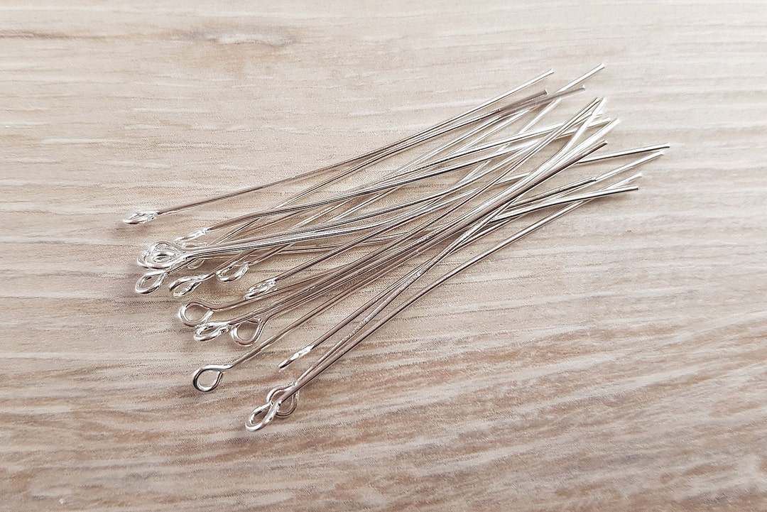 50pcs Eyelet Pins 5 Cm Silver Colored Head Pins Eyelet Pins Jewelry ...