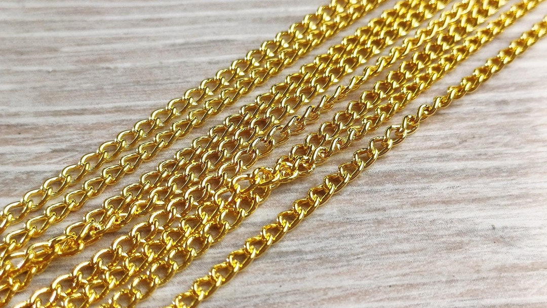 1 Meter Link Chain 3 X 2 Mm Filigree Gold-colored Chain Metal Chain ...