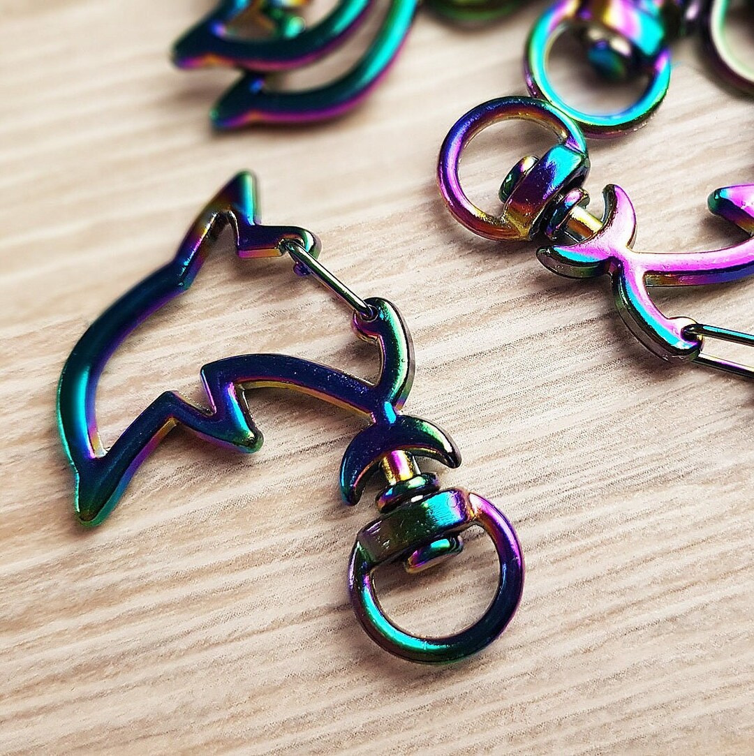 1 Piece Carabiner Multicolor Dolphin 39 Mm Rainbow Snap Hook Snap Hook ...