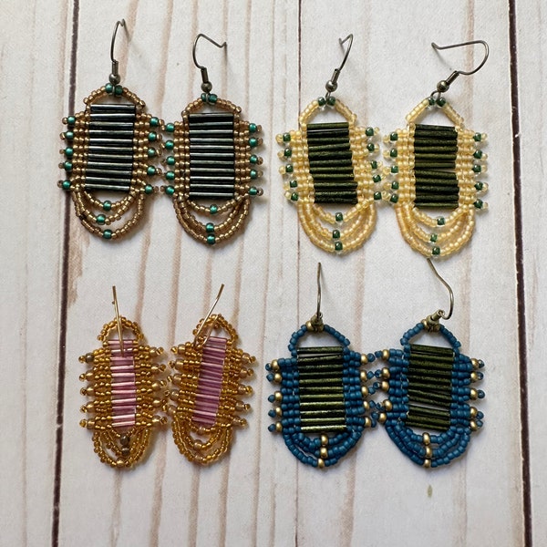 Bugle Beads Earrings - Etsy