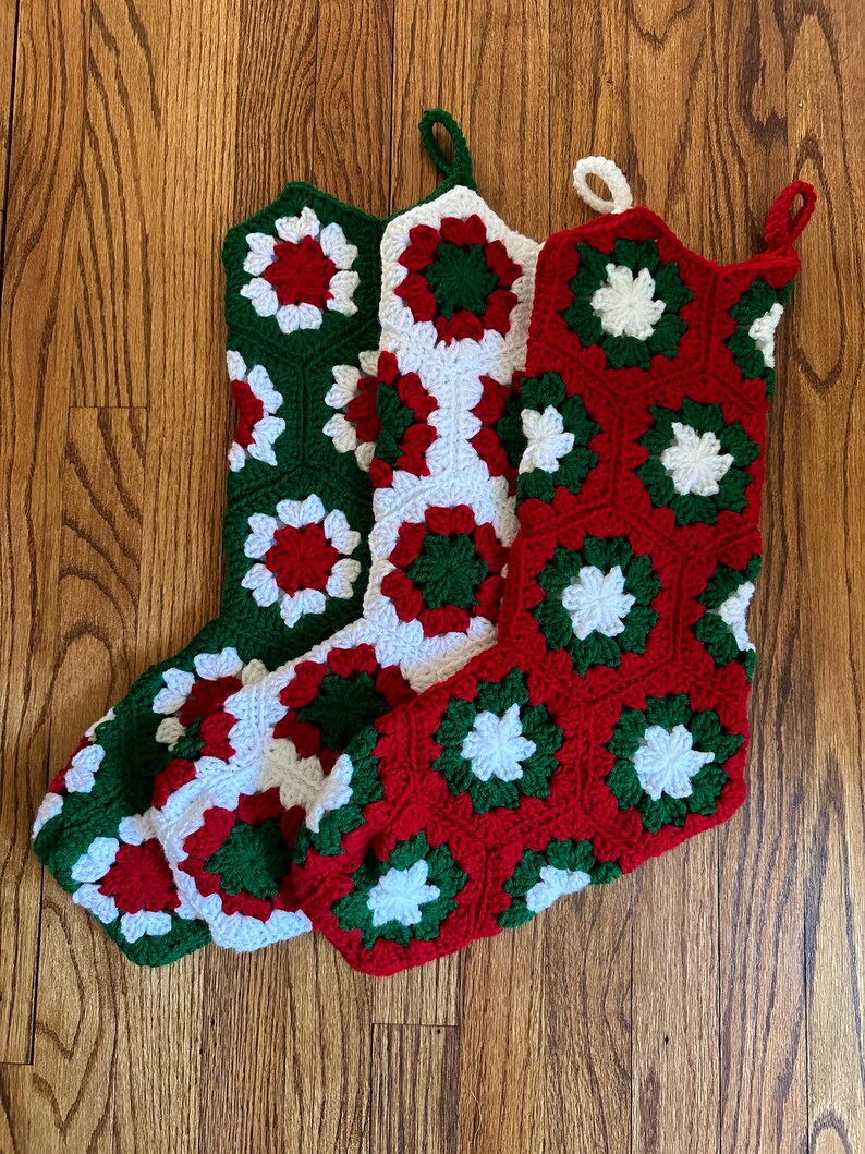 Granny Square Hexagon Christmas Stocking - Etsy