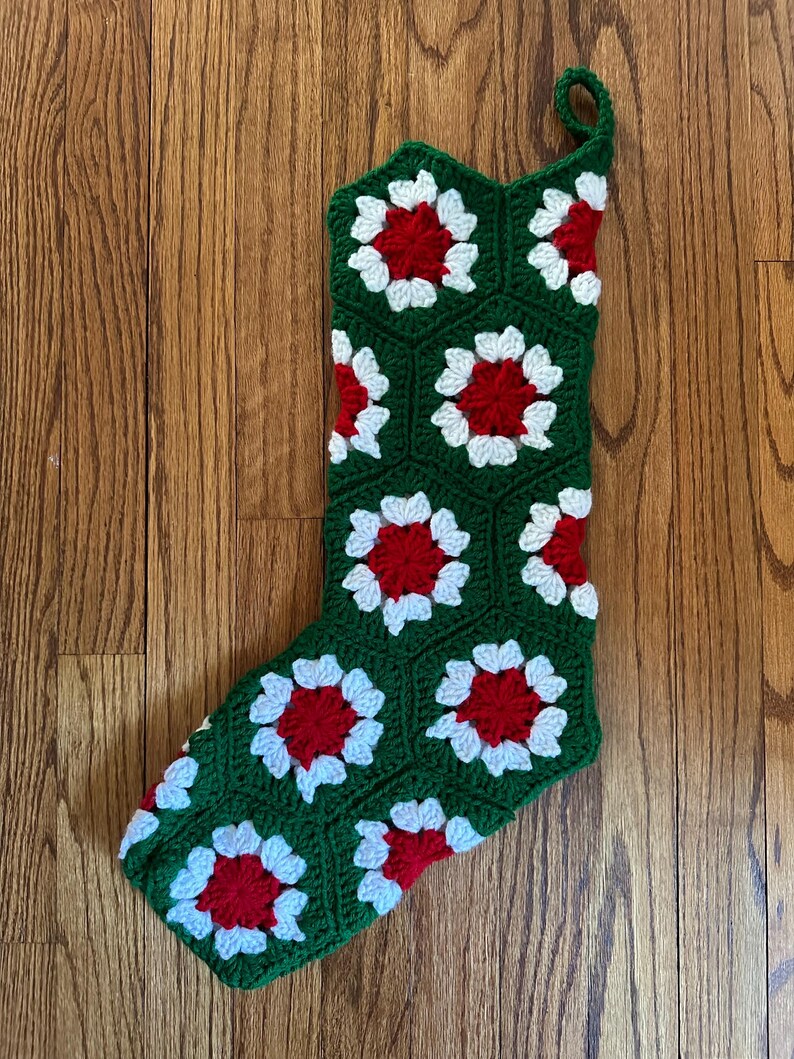 Granny Square Hexagon Christmas Stocking - Etsy
