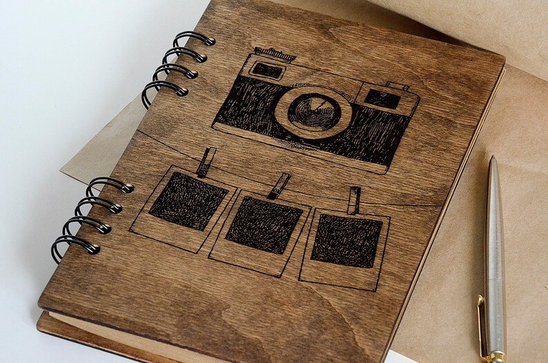 Camera Notebook Wooden Notebook Wood Journal Travel Journal - Etsy