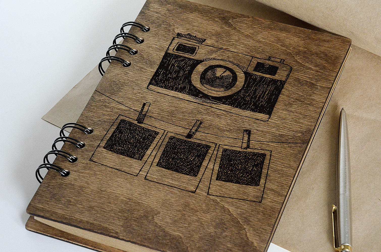 Camera Notebook Wooden Notebook Wood Journal Travel Journal - Etsy