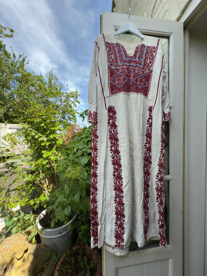 Antique Palestinian Robe Camp Six Branched Thobe Robe Dress 1950s 1960s ...