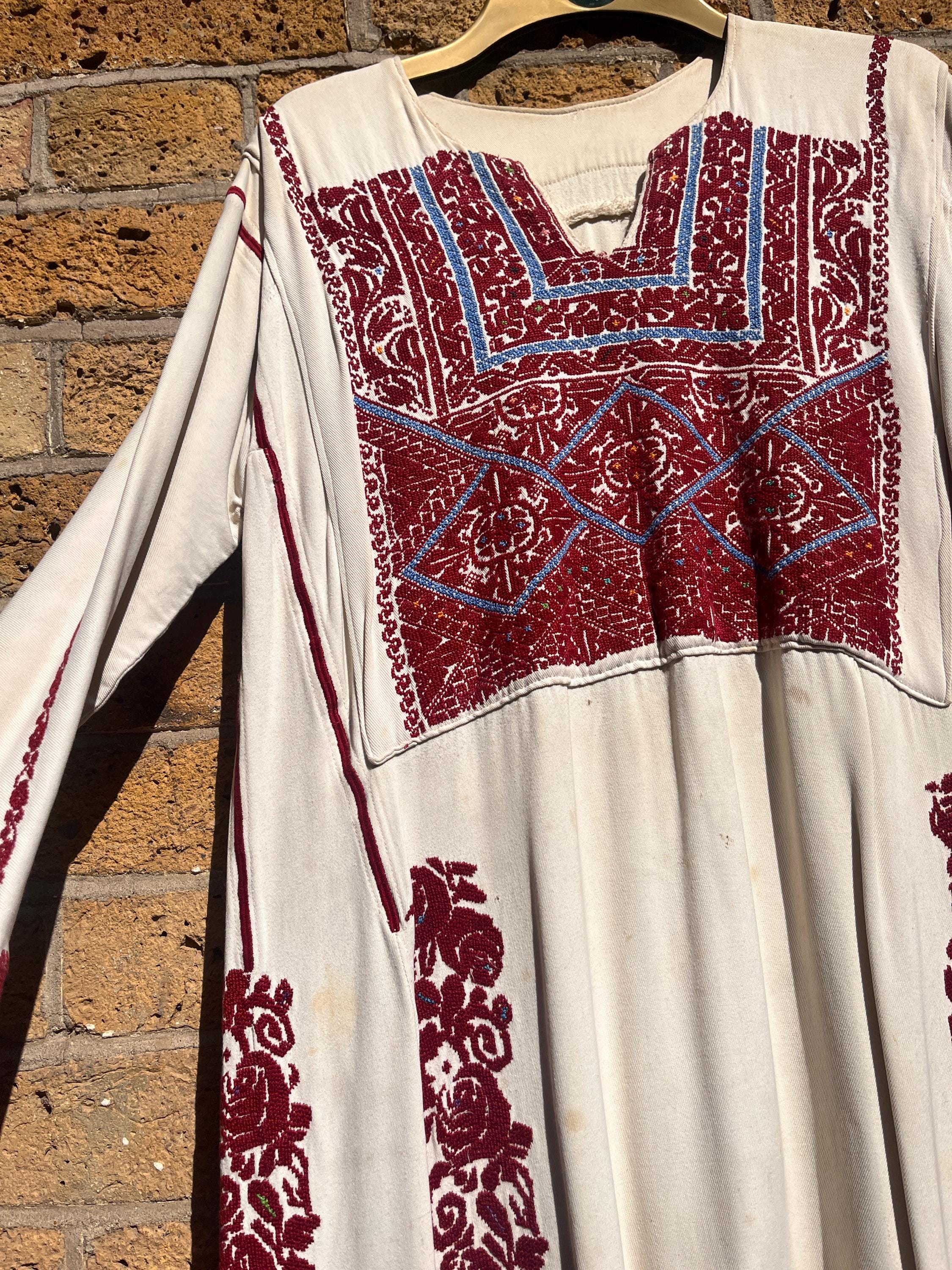 Antique Palestinian Robe Camp Six Branched Thobe Robe Dress 1950s 1960s ...