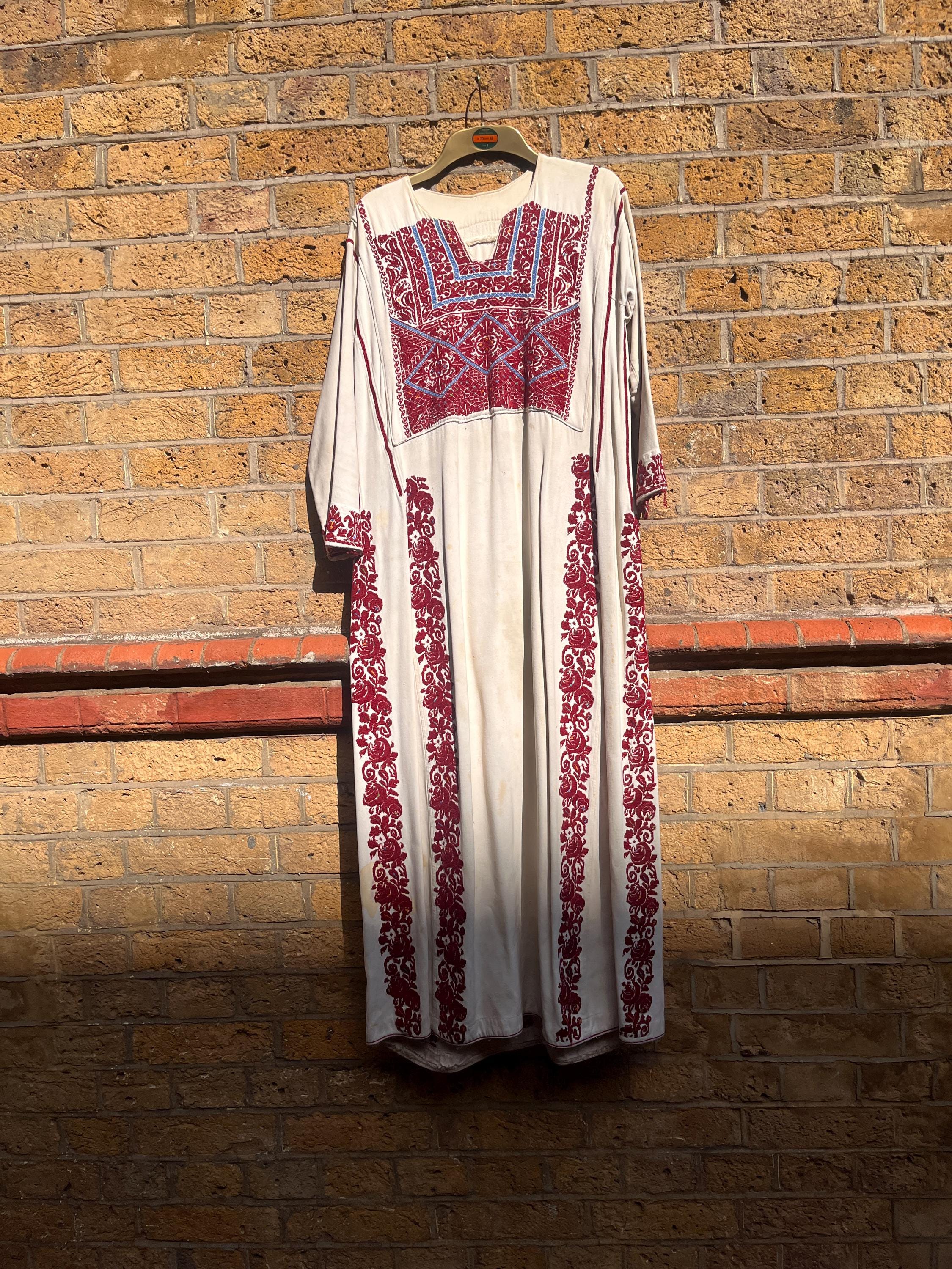 Antique Palestinian Robe Camp Six Branched Thobe Robe Dress 1950s 1960s ...