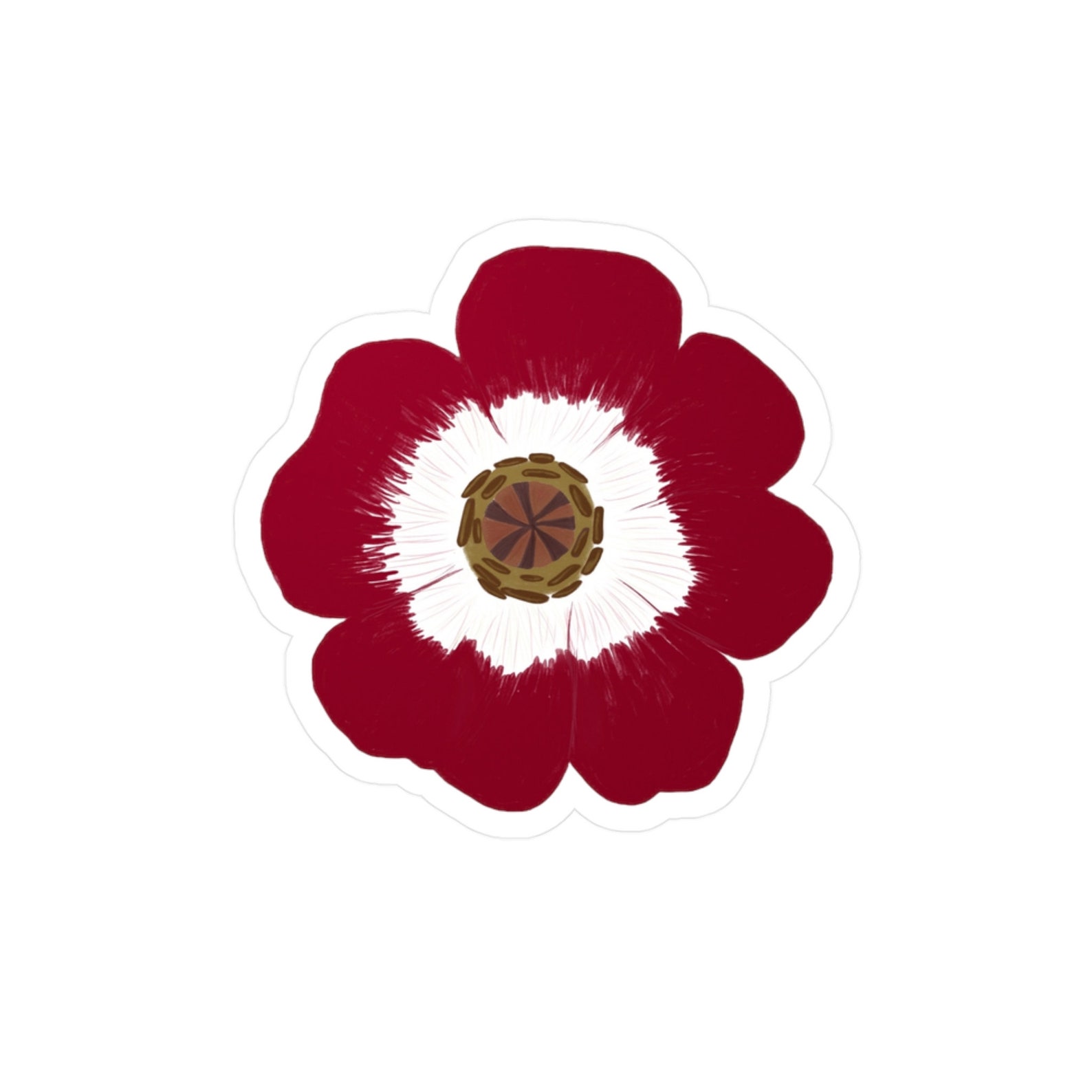 Poppy Flower Sticker, Palestine Poppy Floral Sticker, Veteran's Poppy ...