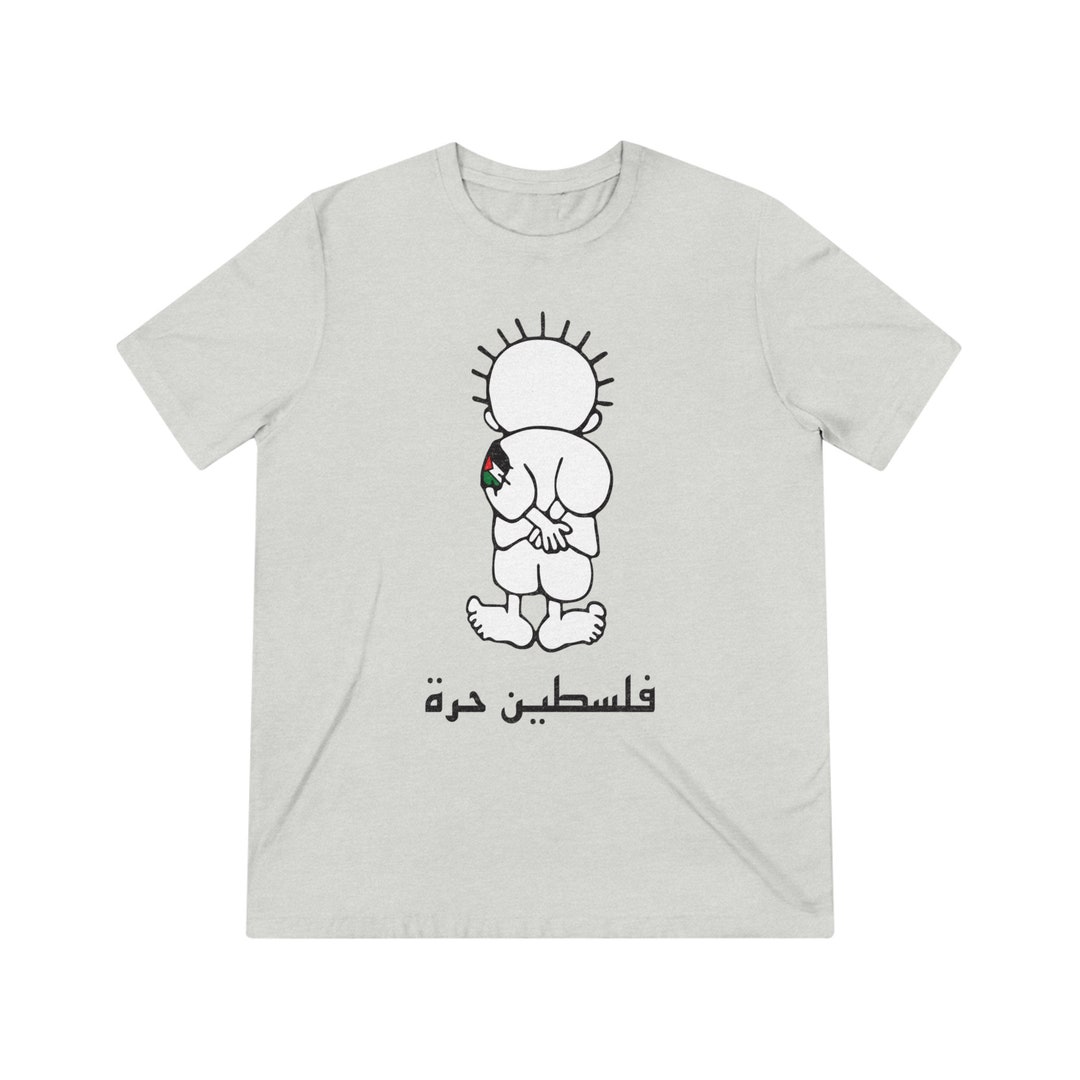 Handala Tri Blend T-shirt Free Palestine Unisex Short-sleeved Shirt Crew Neck Palestinian T ...