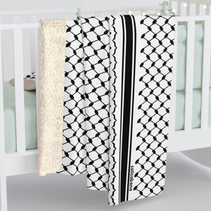 Palestine Keffiyeh Throw Blanket Palestinian Black Keffiyeh Sherpa ...