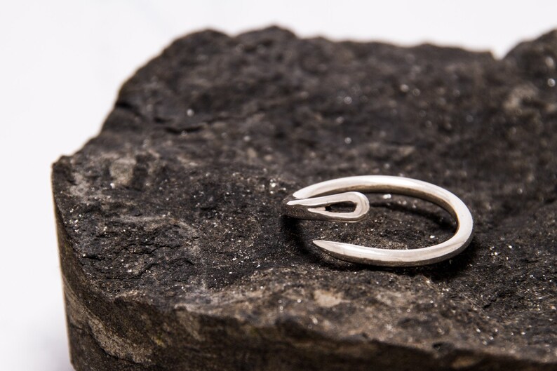 Sterling Silver Needle Ring - Etsy