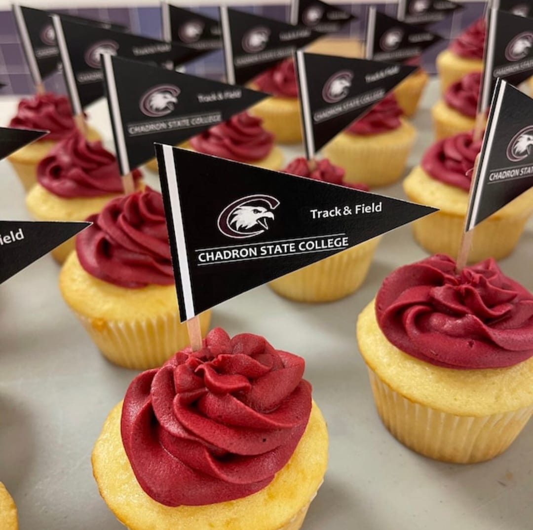 Customized Pennant School Cupcake/cake Toppers - Set of 12 (assembled ...